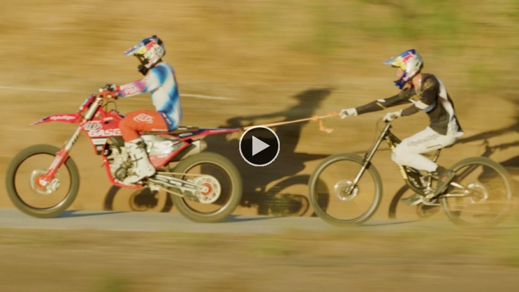Video: Dirtbike tow in to FMX jumps on Mountain Bike with Jaxson Riddle ...